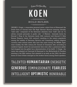 Koen | Name Art Print – Name Stories