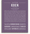 Koen | Name Art Print – Name Stories