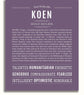 Koen Personalized Name Meaning Art Prints – Name Stories
