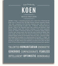 Koen Personalized Name Meaning Art Prints – Name Stories