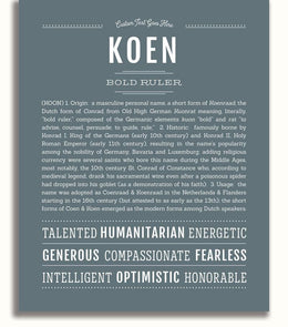 Koen | Name Art Print – Name Stories