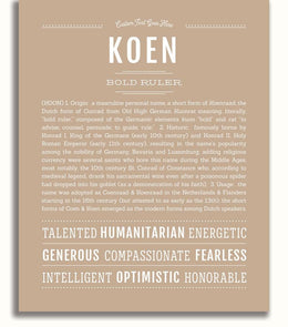 Koen | Name Art Print – Name Stories