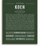Koen | Name Art Print – Name Stories