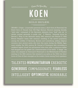 Koen | Name Art Print – Name Stories