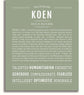 Koen Personalized Name Meaning Art Prints – Name Stories