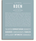Koen Personalized Name Meaning Art Prints – Name Stories