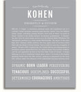 Kohen Personalized Name Meaning Art Prints – Name Stories