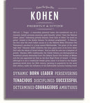 Kohen Personalized Name Meaning Art Prints – Name Stories