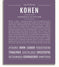 Kohen | Name Art Print – Name Stories