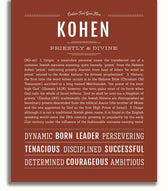Kohen | Name Art Print – Name Stories