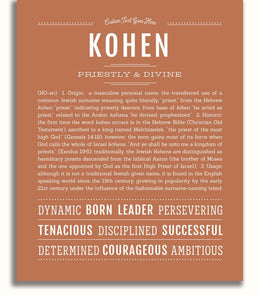 Kohen | Name Art Print – Name Stories