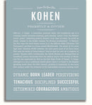 Kohen Personalized Name Meaning Art Prints – Name Stories