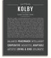 Kolby Personalized Name Meaning Art Prints – Name Stories
