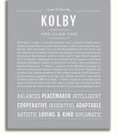 Kolby Personalized Name Meaning Art Prints – Name Stories
