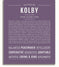 Kolby Personalized Name Meaning Art Prints – Name Stories
