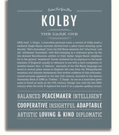Kolby Personalized Name Meaning Art Prints – Name Stories
