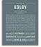 Kolby Personalized Name Meaning Art Prints – Name Stories