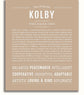 Kolby Personalized Name Meaning Art Prints – Name Stories