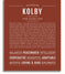 Kolby (male) | Name Art Print – Name Stories