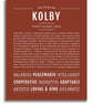 Kolby Personalized Name Meaning Art Prints – Name Stories