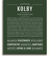 Kolby Personalized Name Meaning Art Prints – Name Stories
