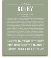 Kolby Personalized Name Meaning Art Prints – Name Stories