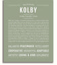 Kolby (male) | Name Art Print – Name Stories