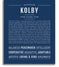 Kolby Personalized Name Meaning Art Prints – Name Stories