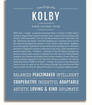 Kolby Personalized Name Meaning Art Prints – Name Stories
