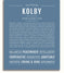 Kolby Personalized Name Meaning Art Prints – Name Stories