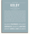 Kolby Personalized Name Meaning Art Prints – Name Stories