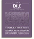 Kole | Name Art Print – Name Stories