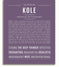 Kole | Name Art Print – Name Stories