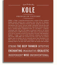 Kole | Name Art Print - Personalized Custom Gifts – Name Stories