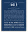 Kole Personalized Name Meaning Art Prints – Name Stories