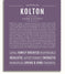 Kolton | Name Art Print – Name Stories