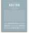 Kolton | Name Art Print – Name Stories