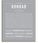 Konrad Personalized Name Meaning Art Prints – Name Stories