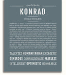 Konrad Personalized Name Meaning Art Prints – Name Stories