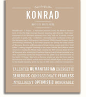 Konrad Personalized Name Meaning Art Prints – Name Stories