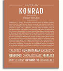 Konrad Personalized Name Meaning Art Prints – Name Stories