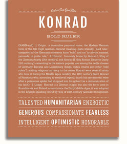 Konrad Personalized Name Meaning Art Prints – Name Stories