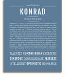Konrad Personalized Name Meaning Art Prints – Name Stories
