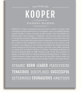 Kooper | Name Art Print – Name Stories