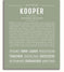 Kooper Personalized Name Meaning Art Prints – Name Stories