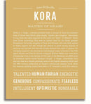 Kora | Name Art Print – Name Stories
