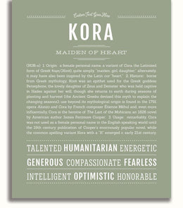Kora | Name Art Print – Name Stories