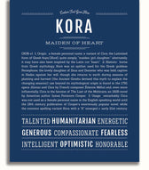 Kora | Name Art Print – Name Stories