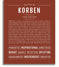 Korben | Name Art Print – Name Stories