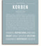 Korben | Name Art Print – Name Stories